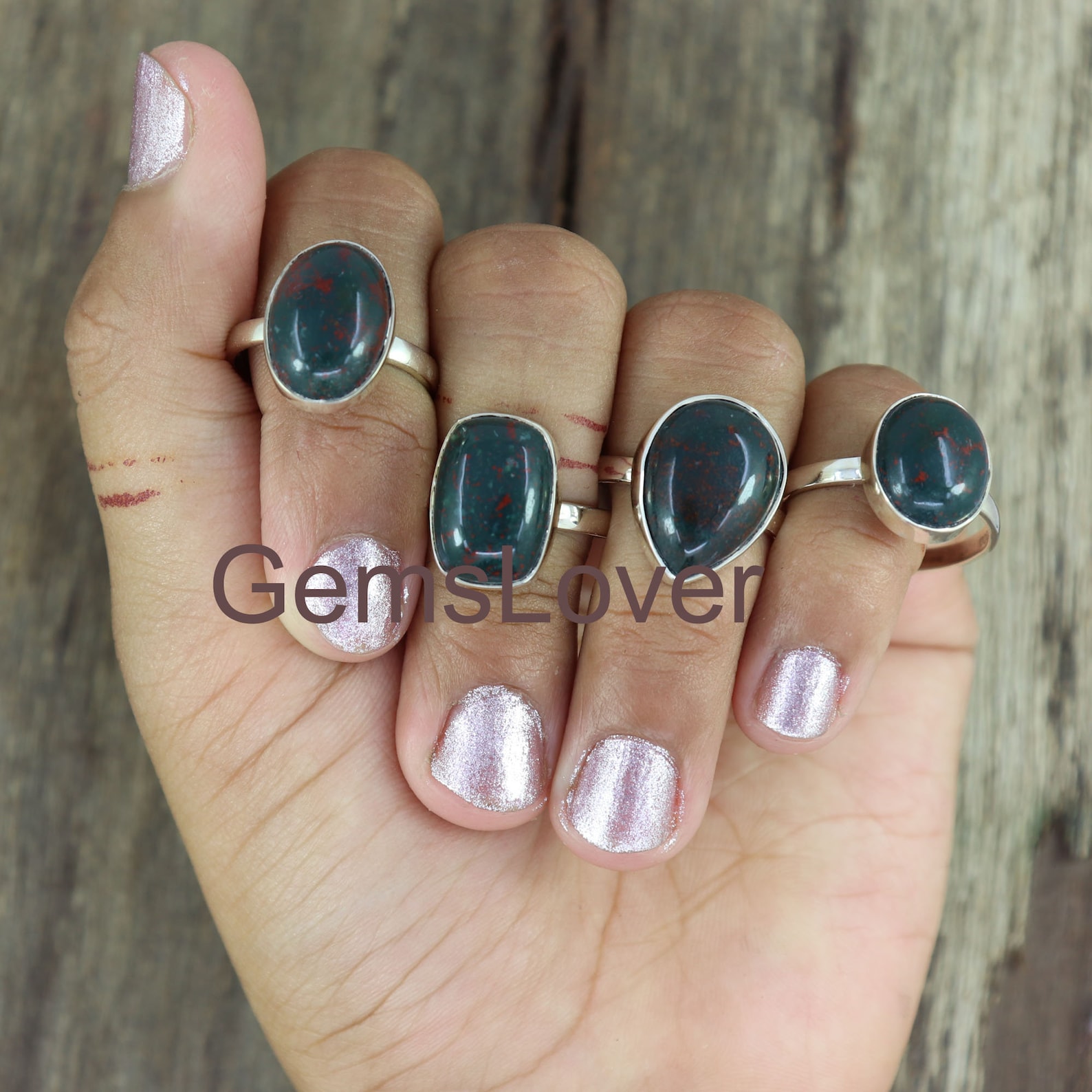 Blood Stone Ring Sterling Silver Ring Women Ring Bohemian | Etsy