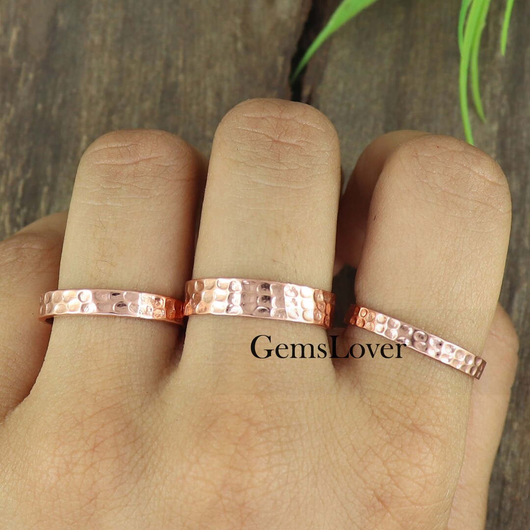 Pure Copper Wrap Ring, Hammered Ring, Copper Band Ring, Handmade Copper ...