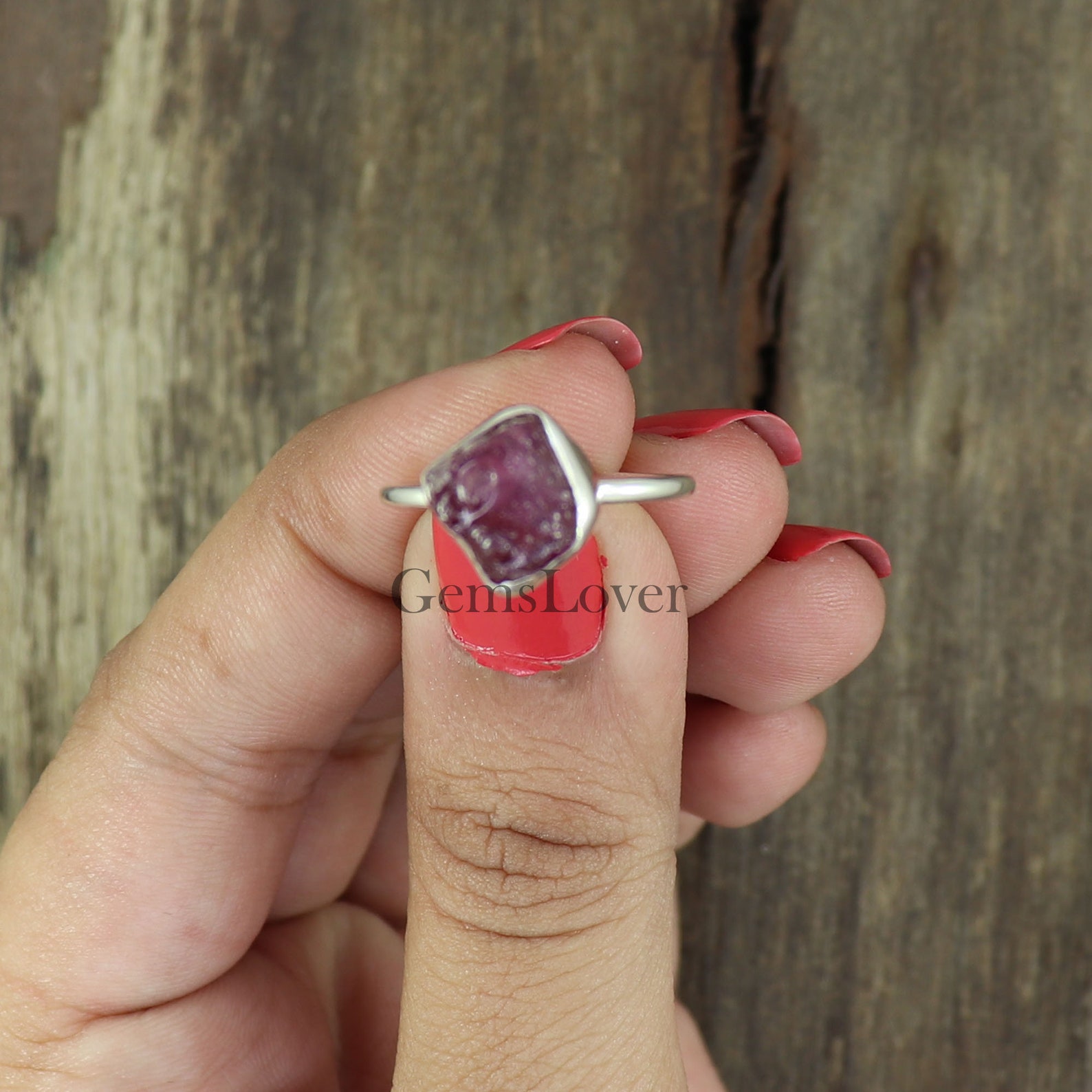 Raw Ruby Sterling Silver Ring: Uncut Gemstone, July Birthstone - Etsy