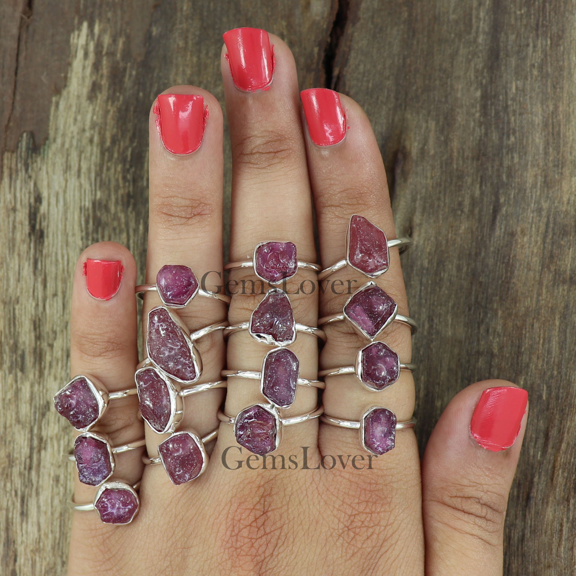 Raw Ruby Sterling Silver Ring: Uncut Gemstone, July Birthstone - Etsy
