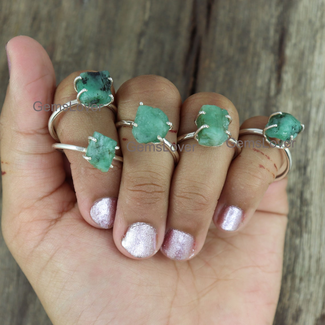 Raw Emerald Ring Emerald Rough Ring Natural Uncut Gemstone | Etsy