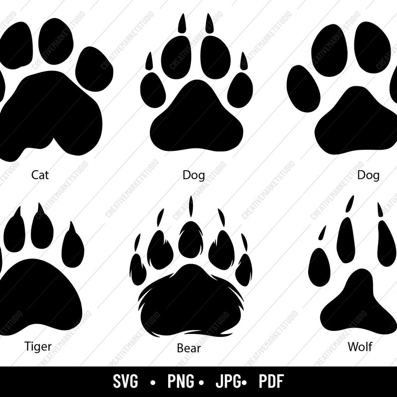 Tiger Paw Svg - Etsy