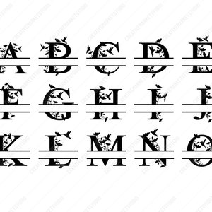 Split Monogram Hummingbird Bundle, Jpg, Png, Floral Text Clipart ...