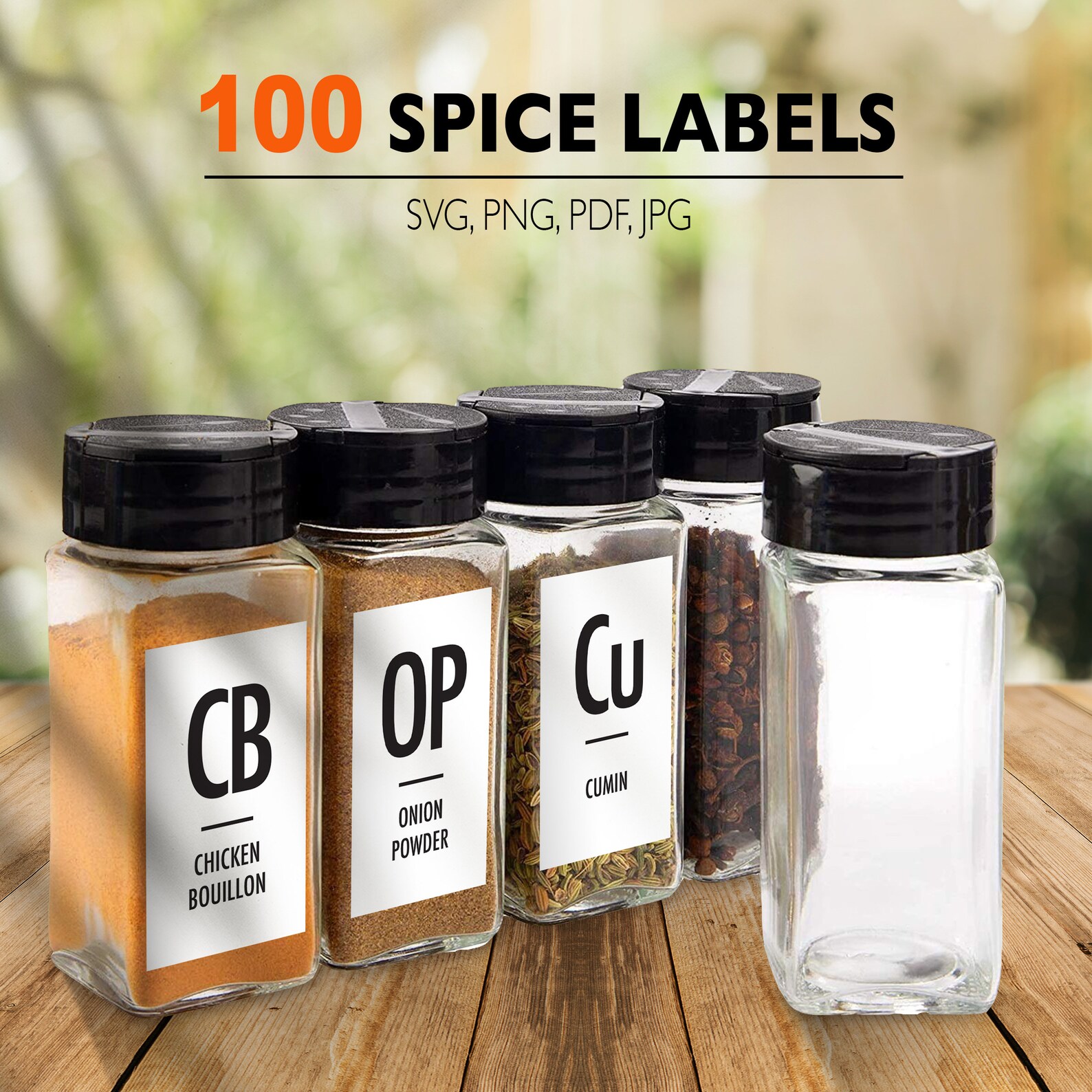 Spice Labels minimalist Design, Modern Spice Labels, Pantry Labels ...