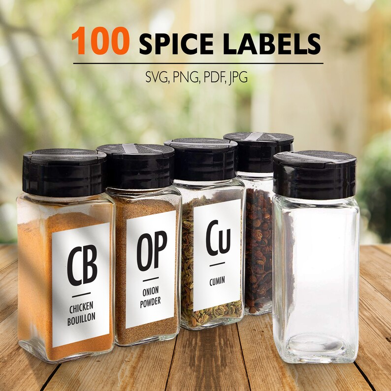 Spice Labels minimalist Design, Modern Spice Labels, Pantry Labels ...