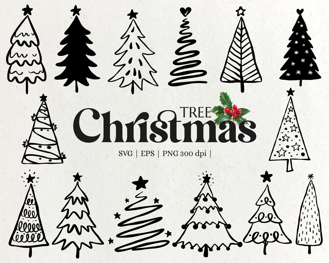 Christmas Tree SVG Bundle, Christmas Clipart, Digital Downloads, Pine ...