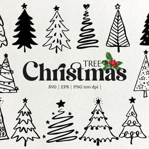 Christmas Tree SVG Bundle, Christmas Clipart, Digital Downloads, Pine ...