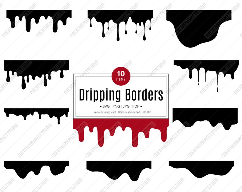 Dripping Melting Borders SVG Bundle dripping Svg Dripping - Etsy