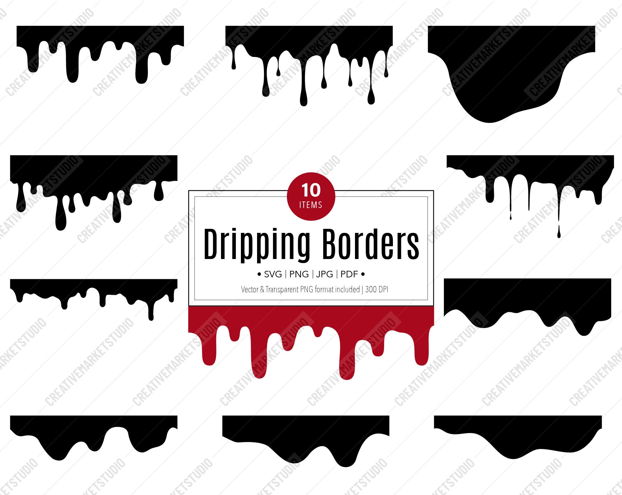 Dripping Melting Borders SVG Bundle dripping Svg Dripping - Etsy