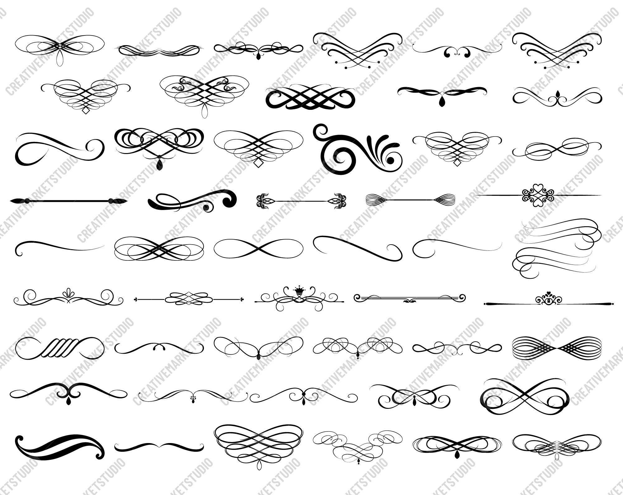 Decorative Elements SVG, Text Dividers, Decorative Art Bundle, Wedding ...