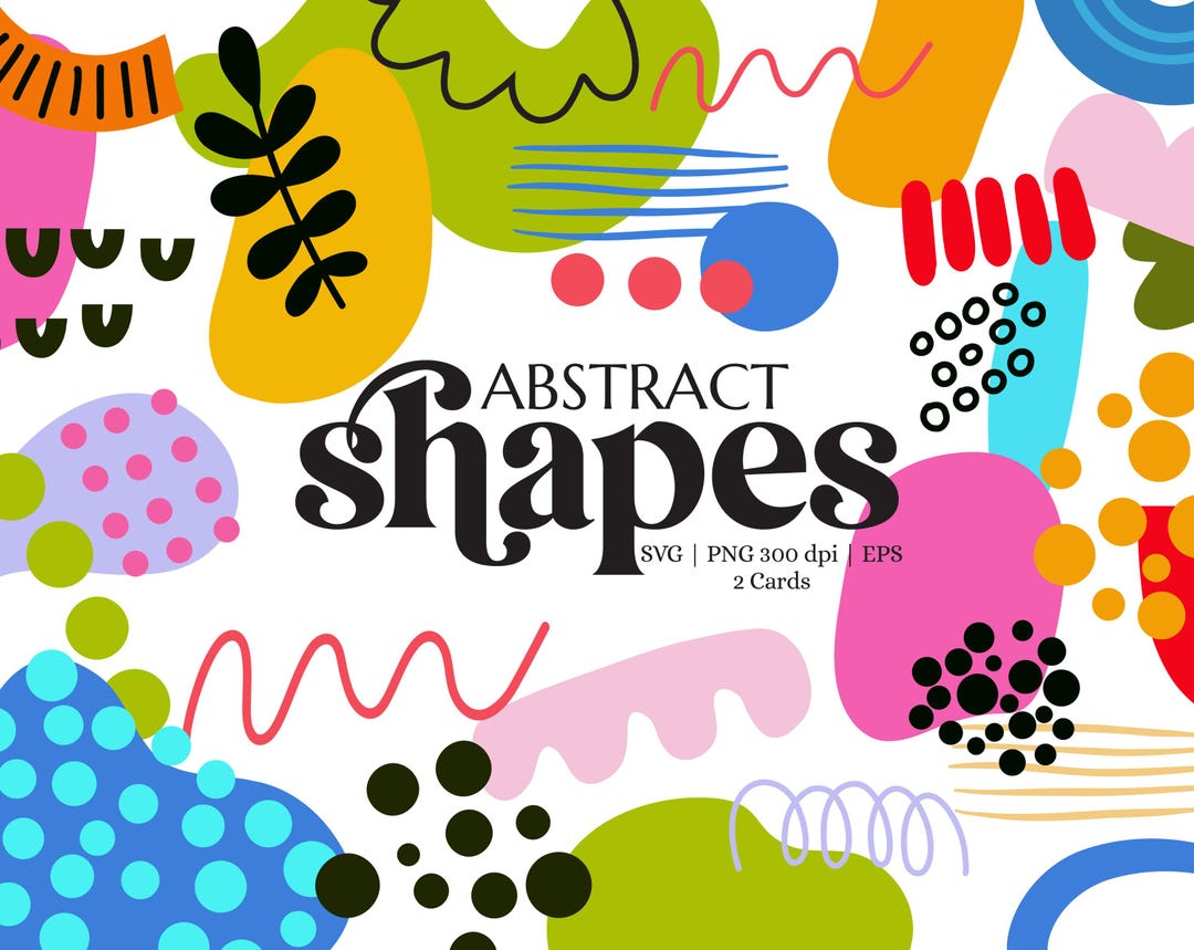 Abstract Shapes SVG Bundle – Retro Modern Clipart PNG EPS for Crafts ...
