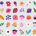 Abstract Floral Clipart Bundle – Hand-drawn Spring Flowers and Leaves ...