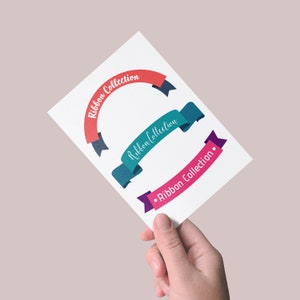 Ribbon Clipart Bundle SVG, Banner Header, Stitched Ribbons Clipart ...