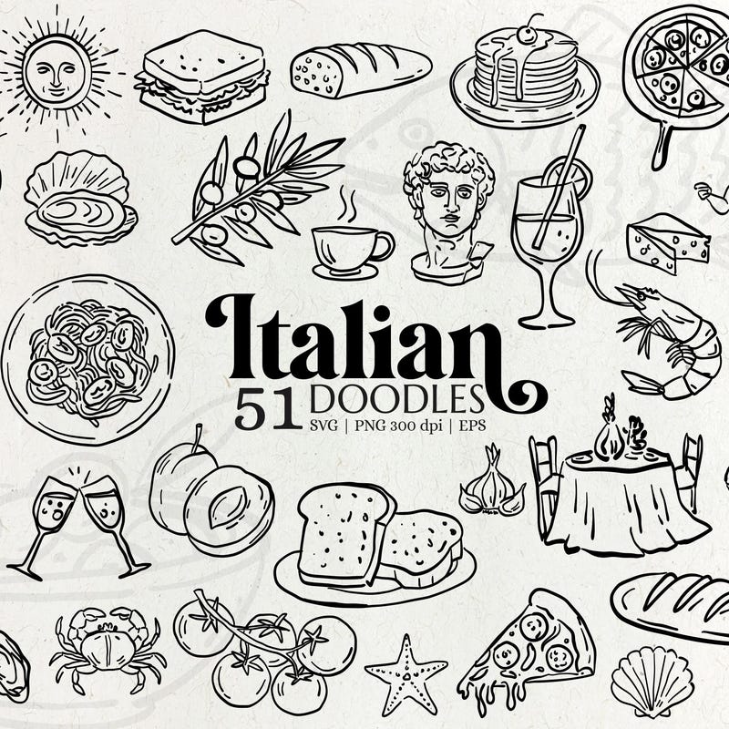 Italian Cuisine Clip Art - Etsy