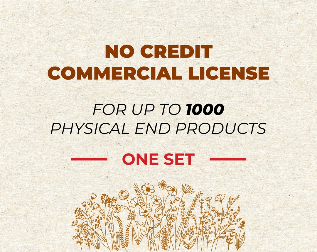 No Credit Commercial License – One Set for up to 1000 Units, Digital ...