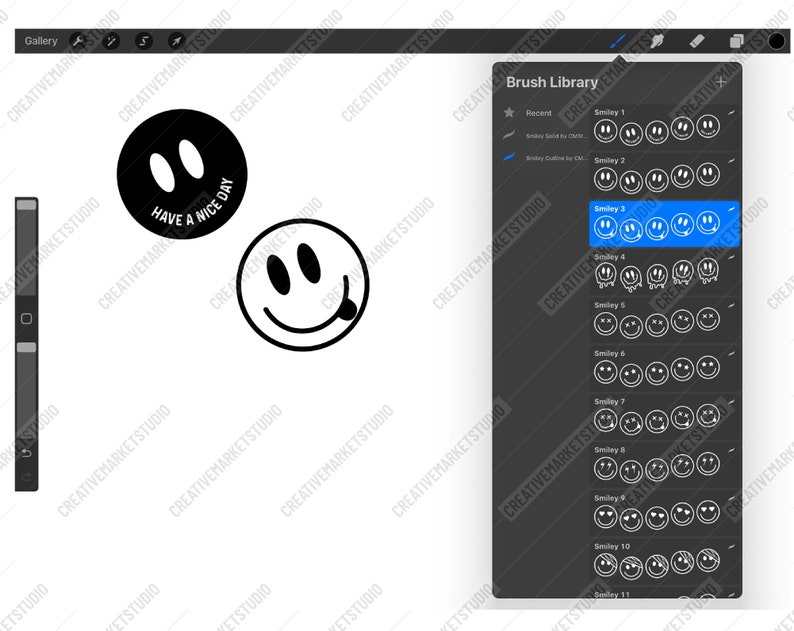 Smiley Face Procreate Stamps | Procreate Smiley Stamps | Procreate Doodle Stamps | Smiley Stamps ...