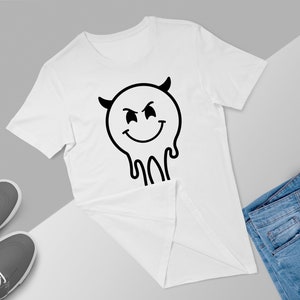 Evil Smiley Face SVG Bundle – Groovy Devil Emoji PNG for Crafts, T ...