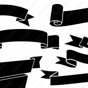 Ribbon Clipart Bundle SVG, Banner Header, Stitched Ribbons Clipart ...
