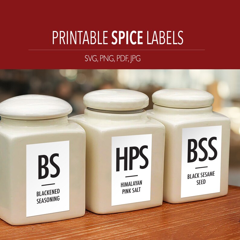 Spice Labels minimalist Design, Modern Spice Labels, Pantry Labels ...