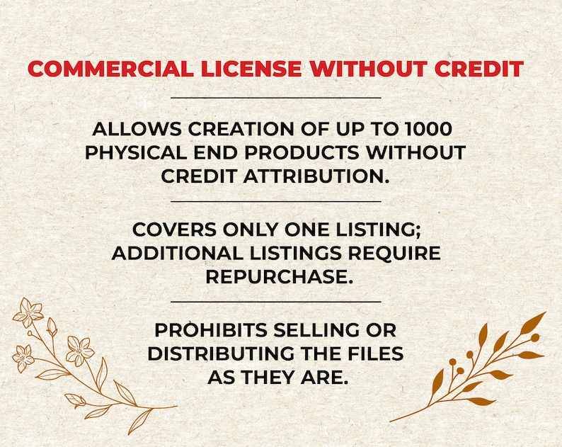 No Credit Commercial License – One Set for up to 1000 Units, Digital ...