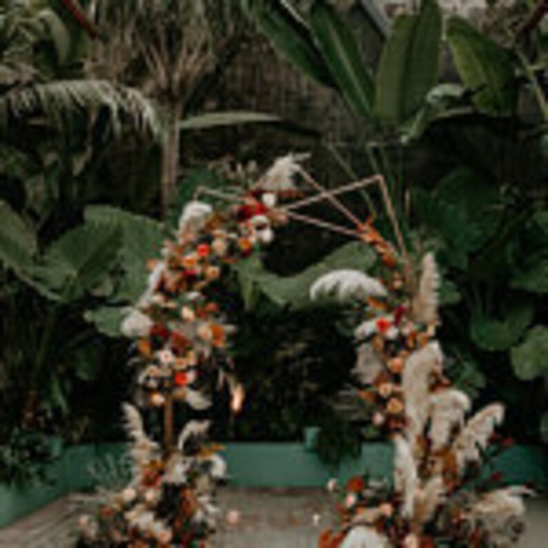 Copper Wedding Arch Rose Gold Flower Stand Geometric Photo - Etsy