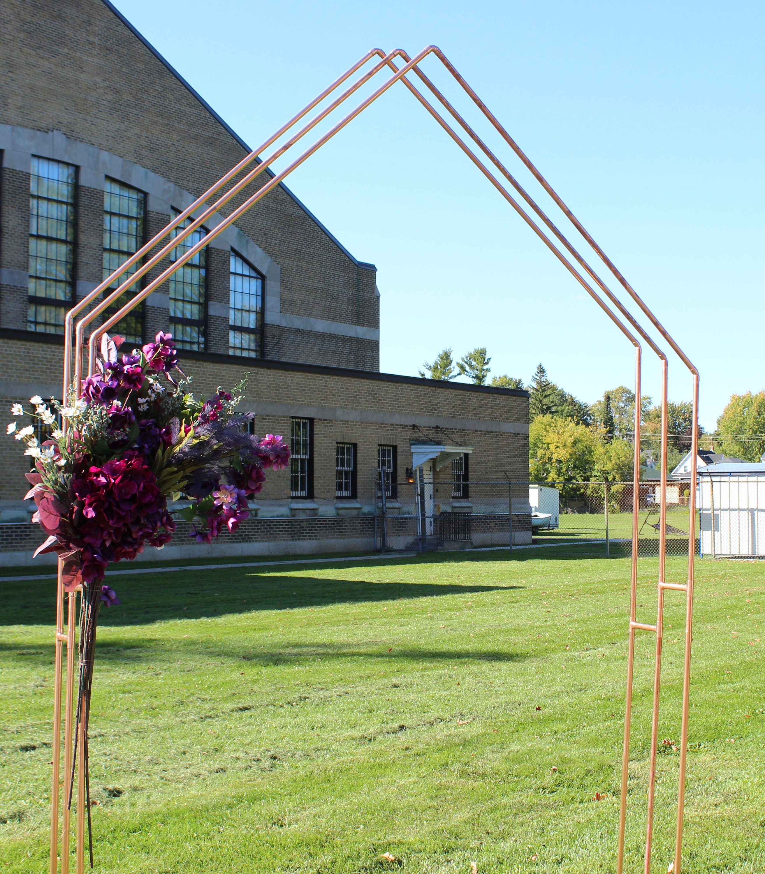 Copper Wedding Arch Rose Gold Flower Stand Geometric Photo - Etsy