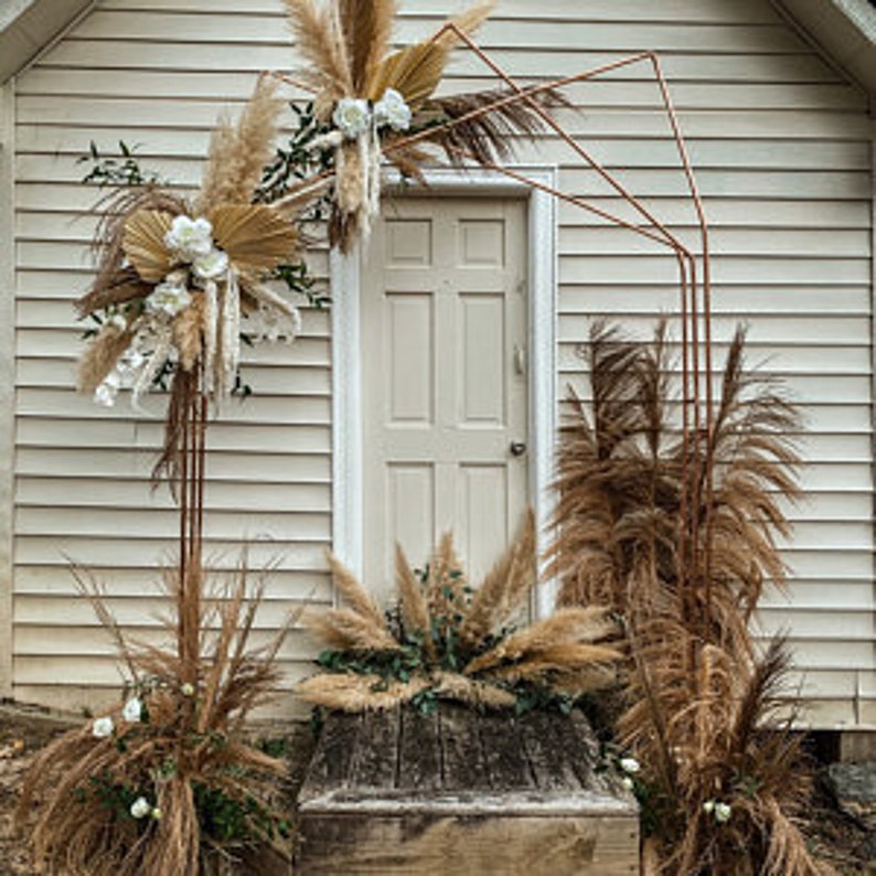 Copper Wedding Arch Rose Gold Flower Stand Geometric Photo - Etsy