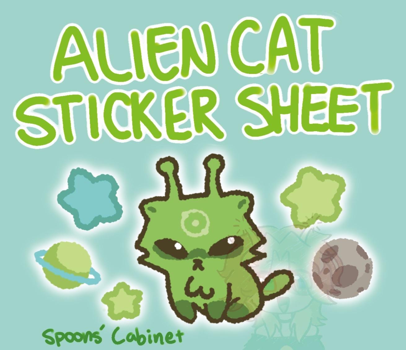 Glorp Alien Cat Stickers!! - Etsy