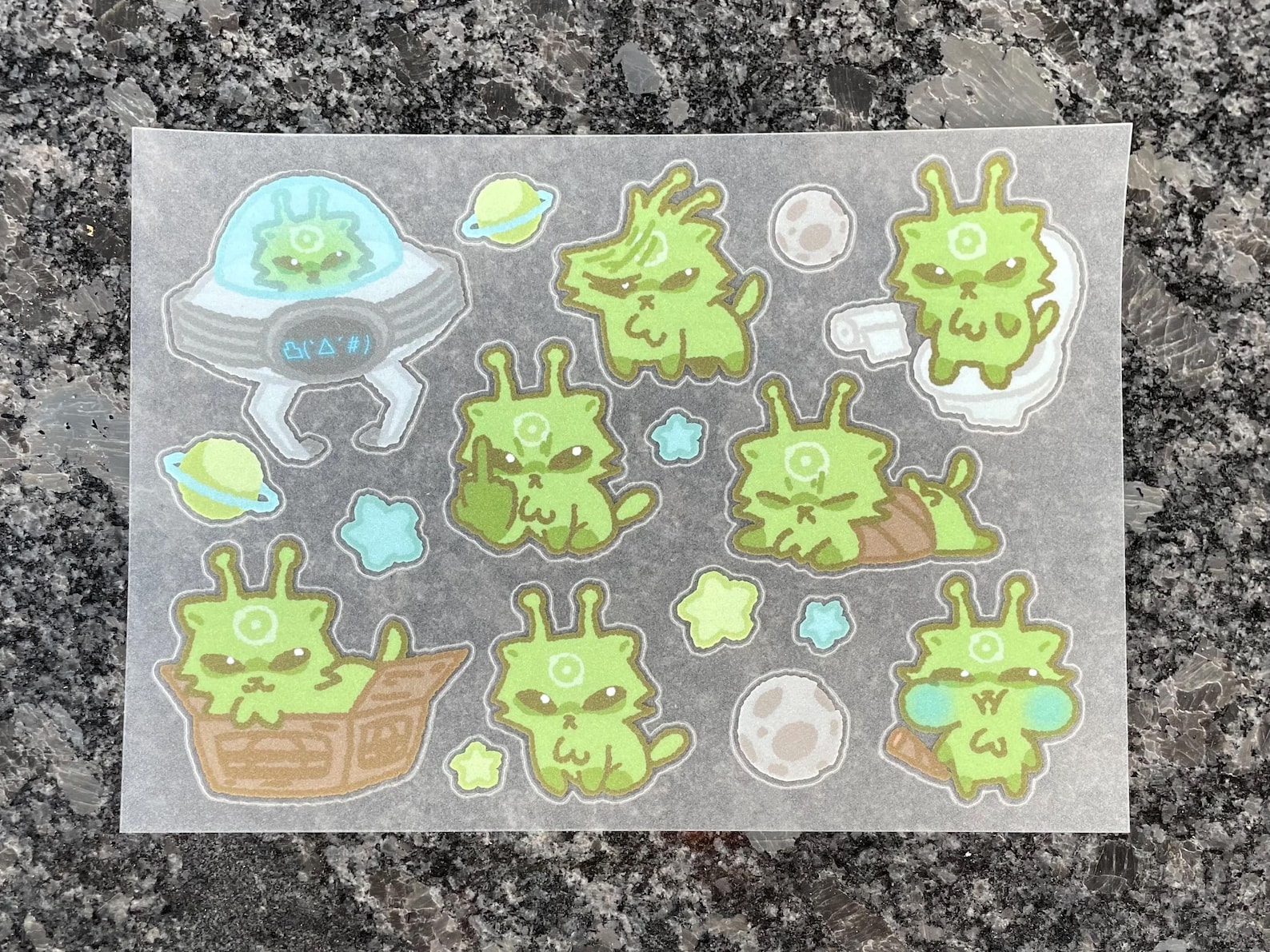 Glorp Alien Cat Stickers!! - Etsy