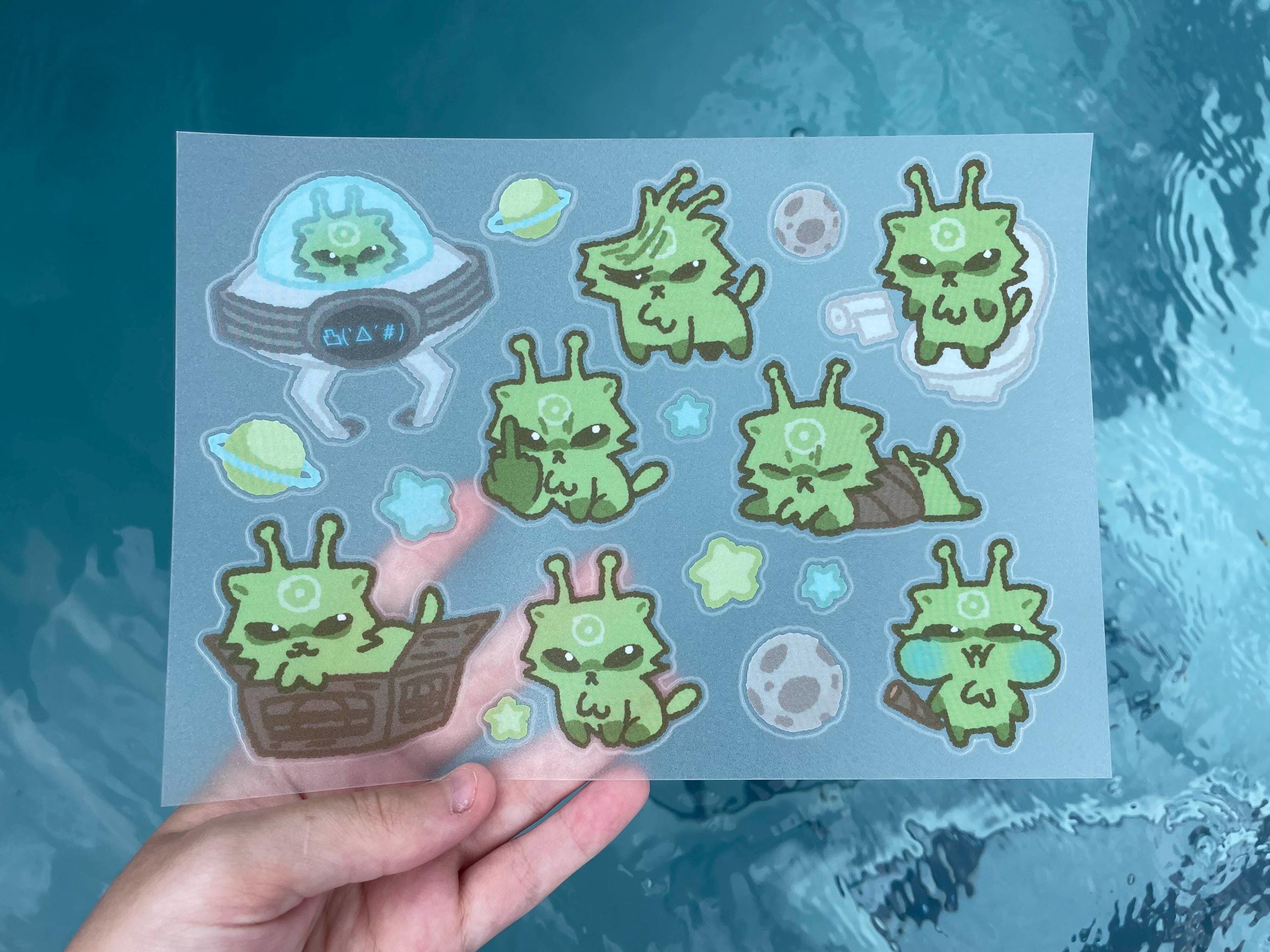 Glorp Alien Cat Stickers!! - Etsy