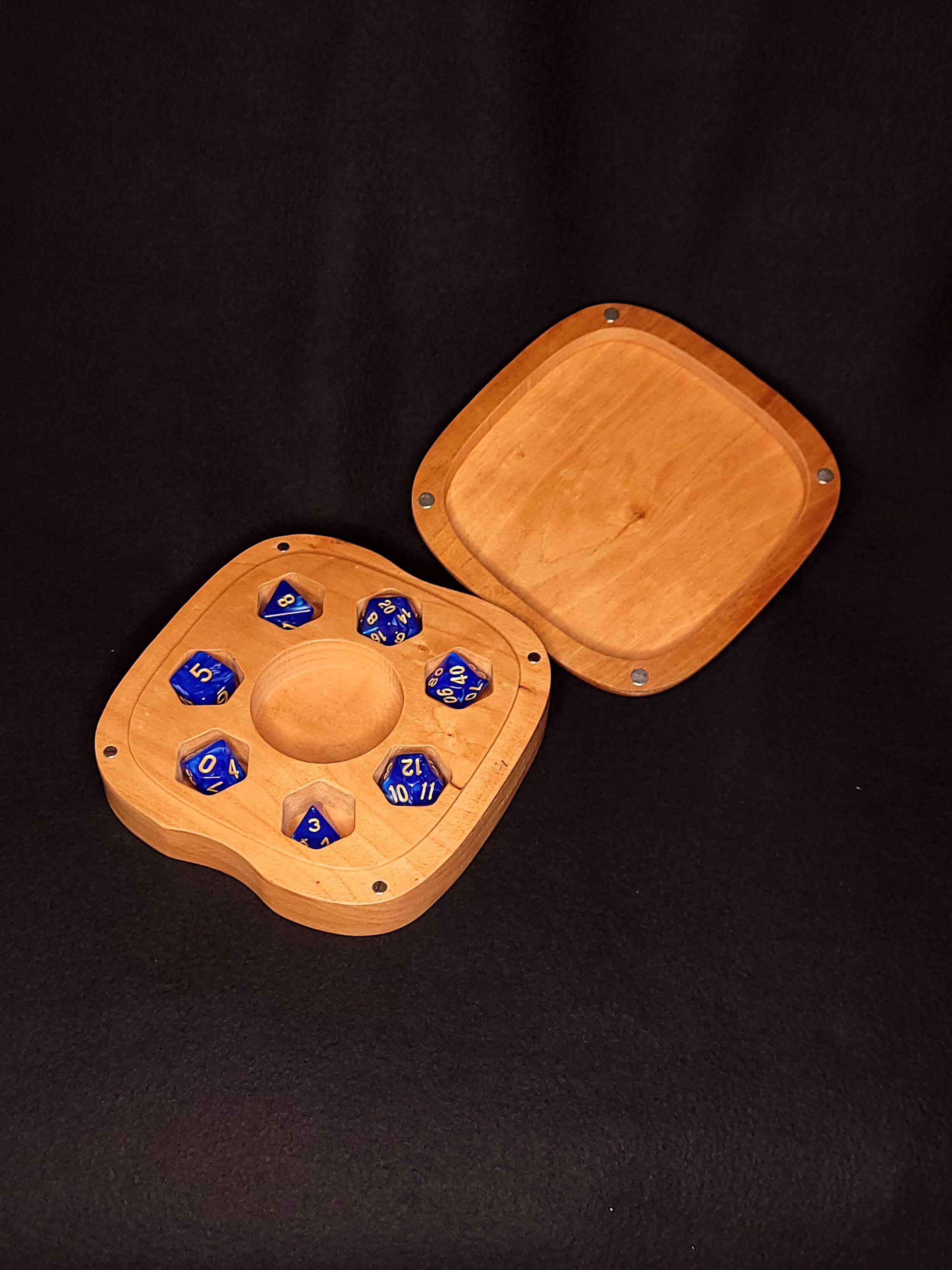 RPG Dice Box With Rolling Tray, Miniature Storage, Solid Cherry ...
