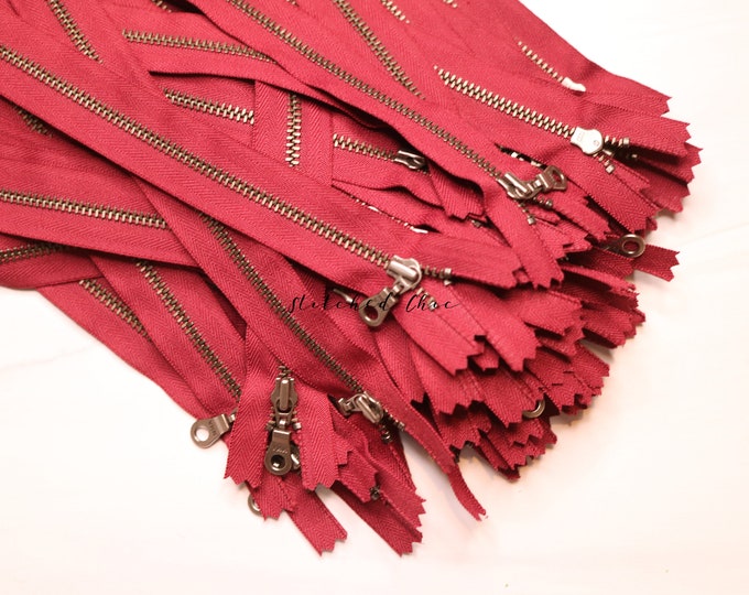 YKK 4.5 Closed End Metal Zipper Antique Nickel Color 525 Wine Pack of 5 ...