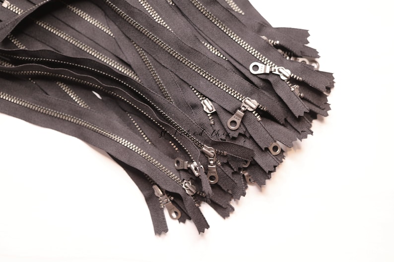 YKK #4.5 Closed End Metal Zipper | Antique Nickel | Color 580 Black ...