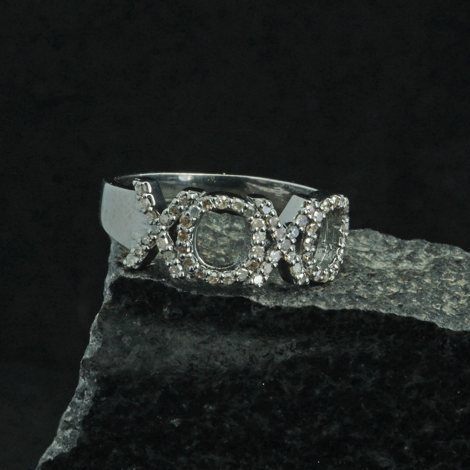 Diamond Initial Rings Pave Diamond Ring Diamond Band Ring | Etsy