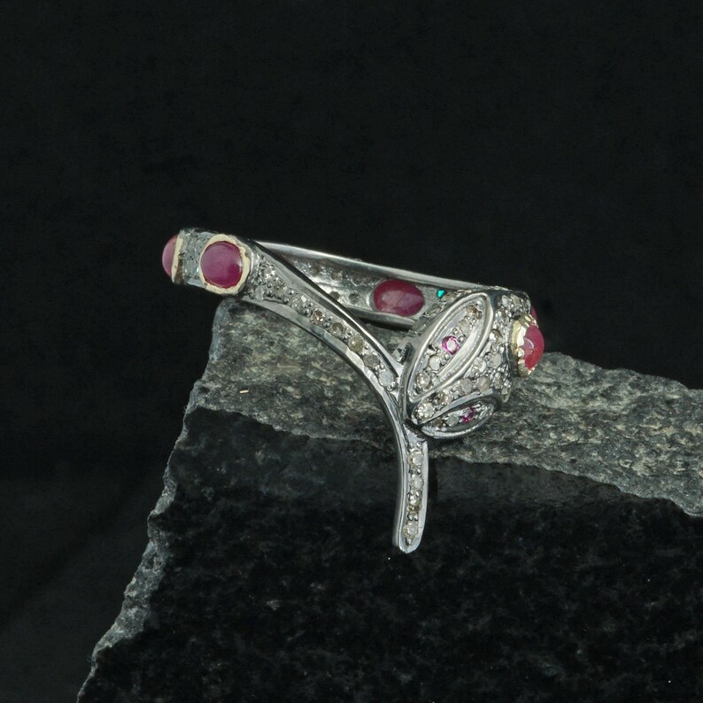 Diamond Ruby Snake Silver Ring Blue Sapphire Snake Ring - Etsy