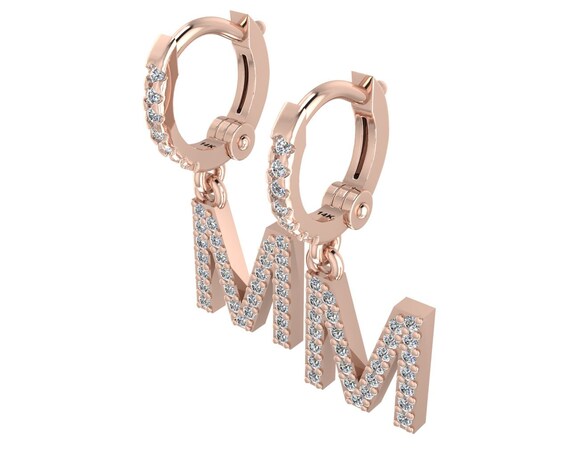 M initial earrings store