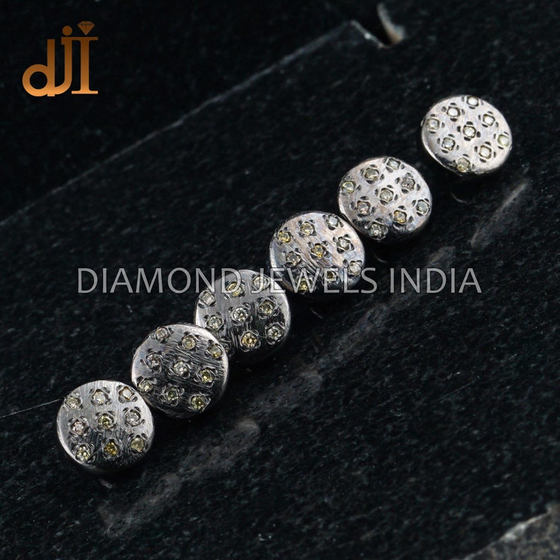 Oxidized Sterling Silver Diamond Buttons: 10mm Round Shirt Clasps - Etsy