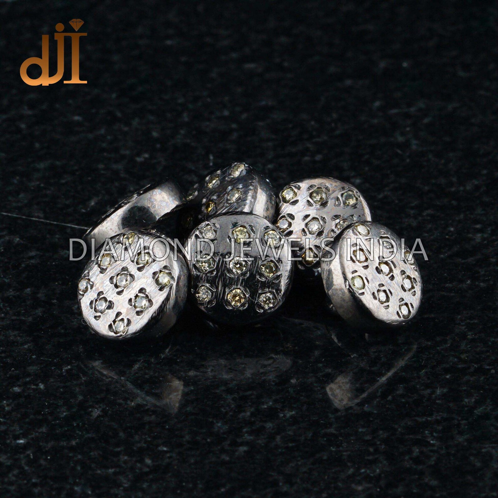 Oxidized Sterling Silver Diamond Buttons: 10mm Round Shirt Clasps - Etsy