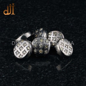 Oxidized Sterling Silver Diamond Buttons: 10mm Round Shirt Clasps - Etsy