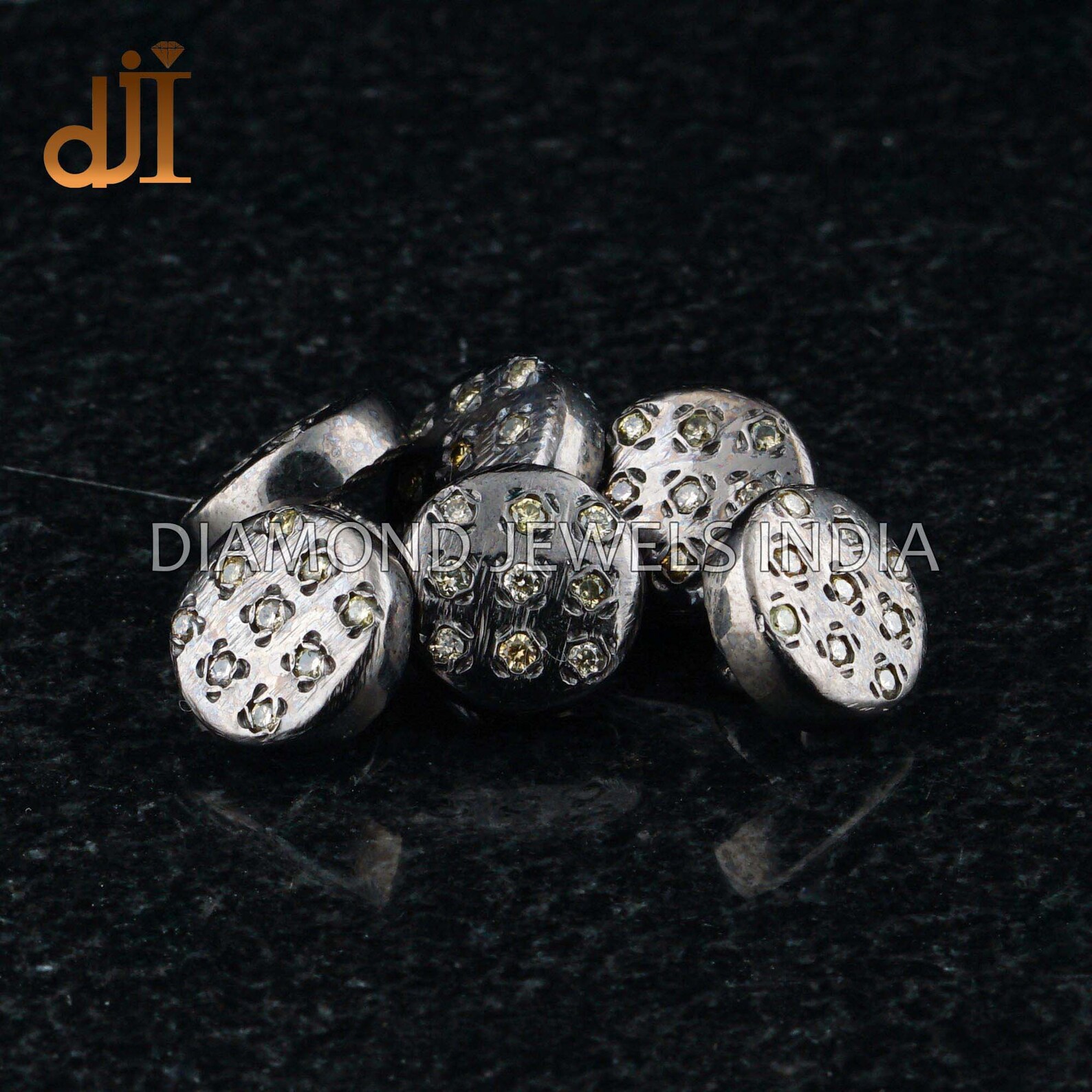 Oxidized Sterling Silver Diamond Buttons: 10mm Round Shirt Clasps - Etsy