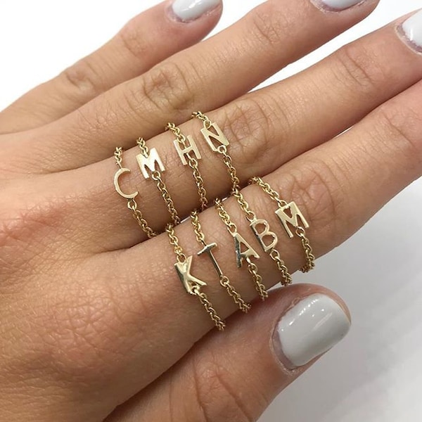 Alphabet Finger Ring - Etsy