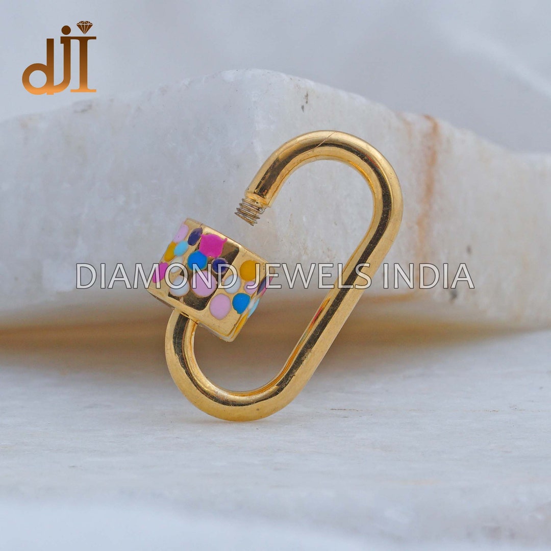 Solid 925 Silver 14k Gold Lock Finding, Designer Clasp Lock & Finding ...