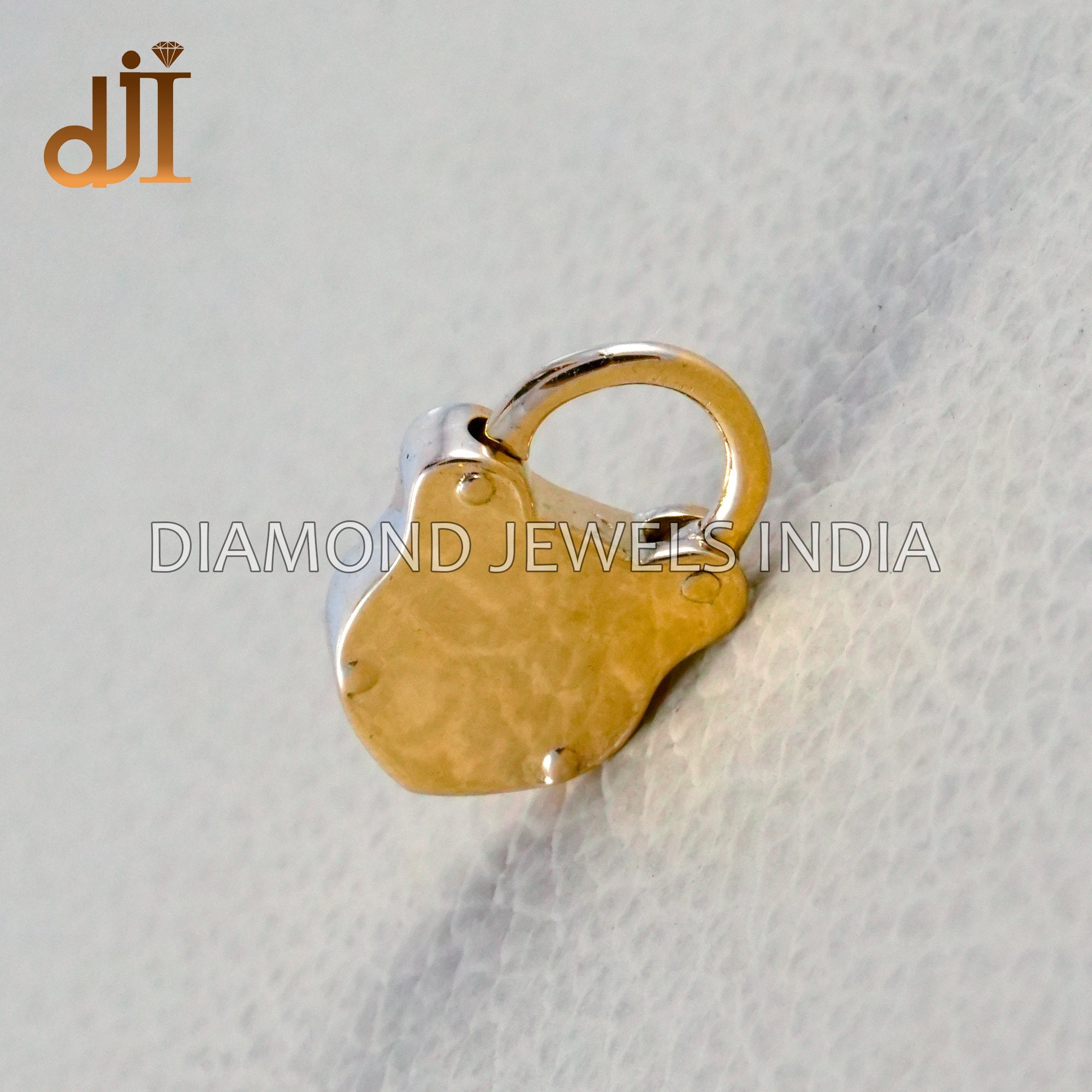 14k Gold Pave Diamond Lock Pendant: Unisex Charm (15x10 MM) - Etsy