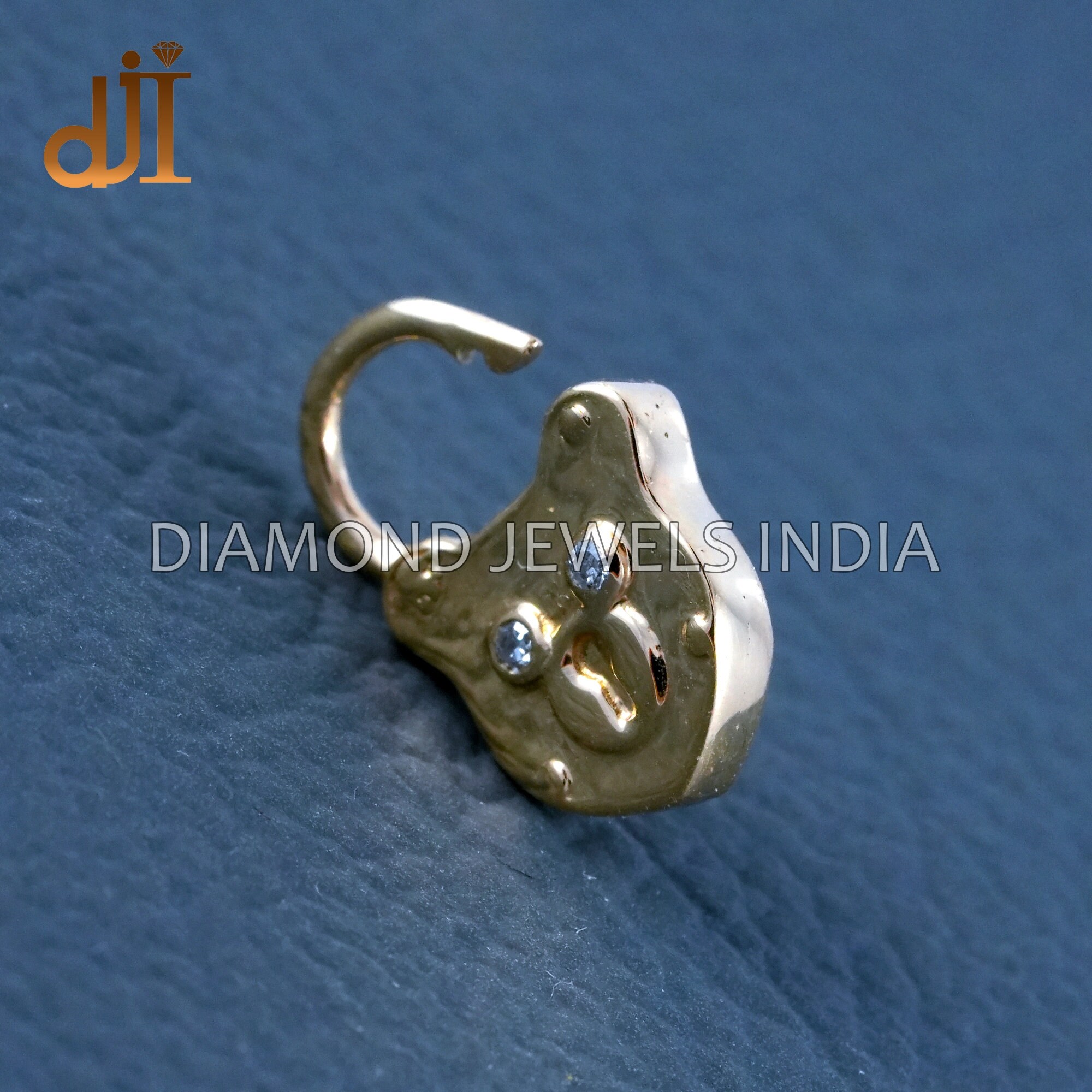 14k Gold Pave Diamond Lock Pendant: Unisex Charm (15x10 MM) - Etsy