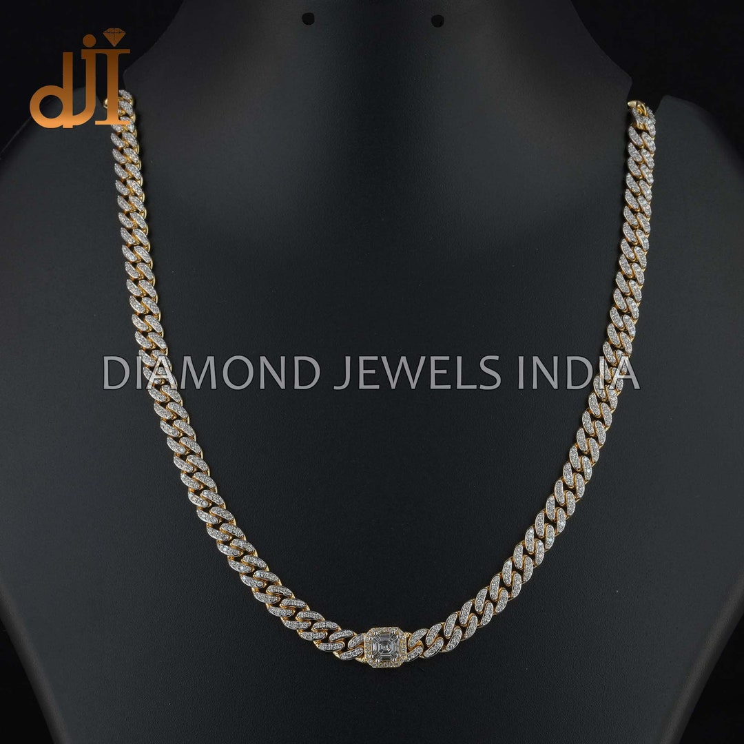 Real Diamond Cuban Link Chain: 14k Gold Pave Necklace, Hip Hop Jewelry ...