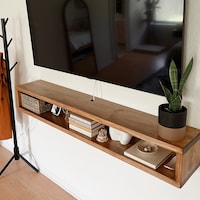 Floating Wall Storage Console - Entryway Cabinet With Sliding Doors ...