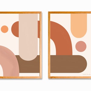ABSTRACT PRINT SET - Two Print Set Minimalist 8X10 and 11x14 Wall Art ...