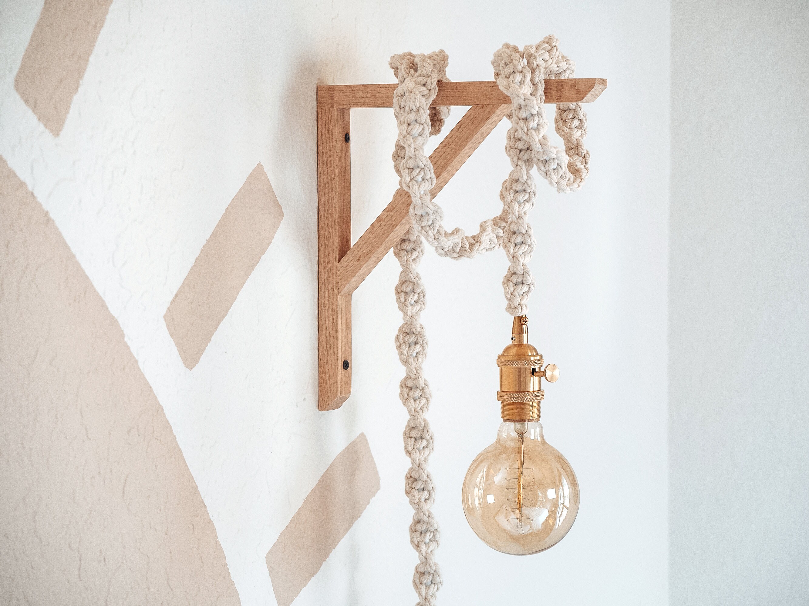 MACRAME HANGING LAMP Pendant Rope Light Hanging Rope Lamp - Etsy