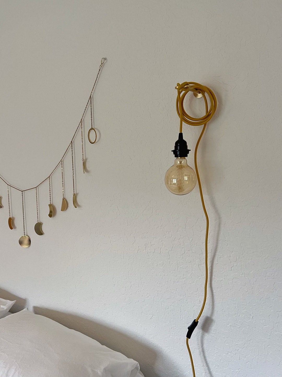 GOLD Plug-in Lamp Kit Swag Pendant Light - Shade Ready Hanging Socket 9 ...