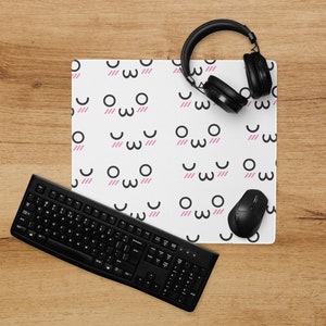 Uwu Owo Desk Mat Kawaii Cute White Gaming Large Mouse Pad XXL - Etsy ...